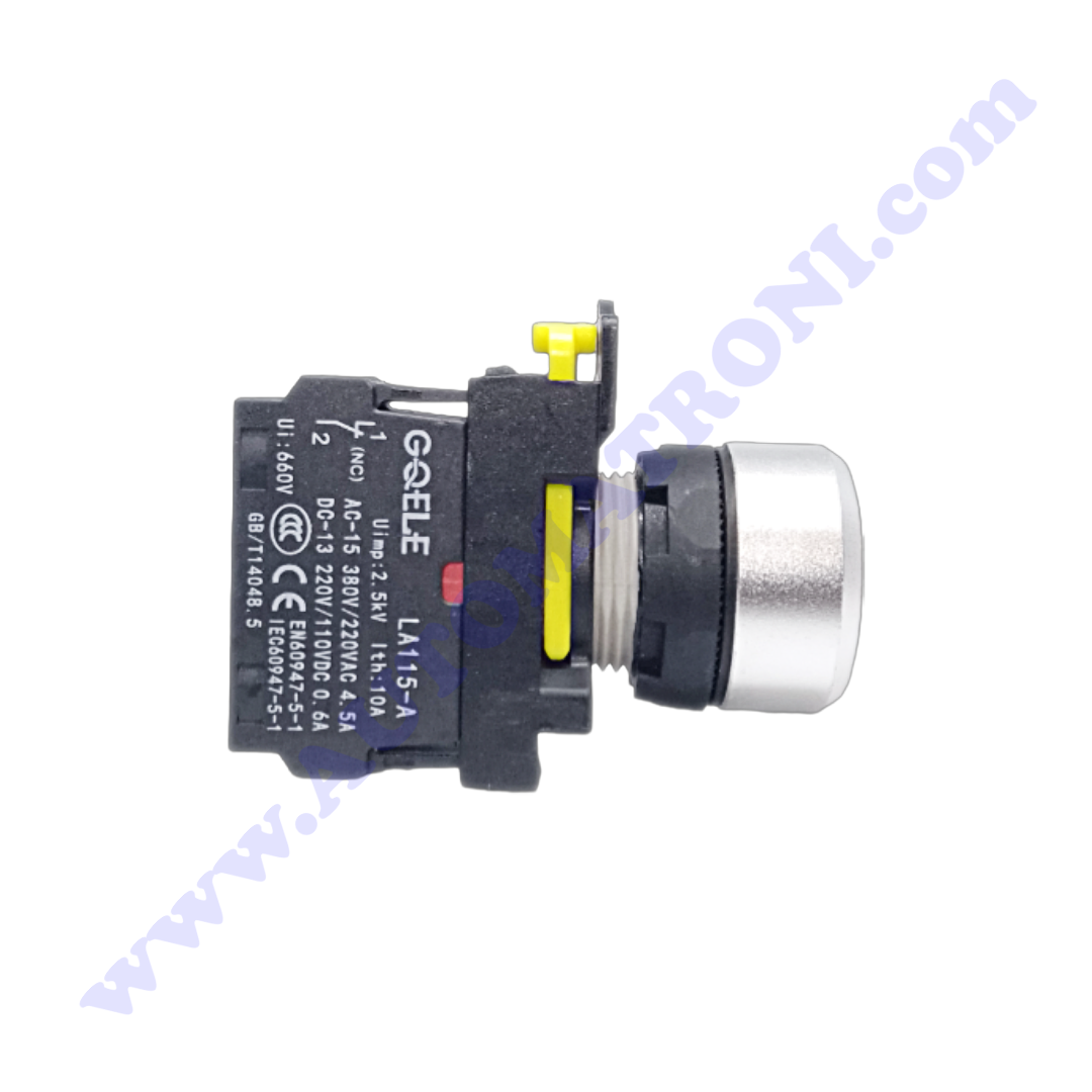 Pulsador plastico rasante 22mm rojo "o" 1nc gqele la115a201b2