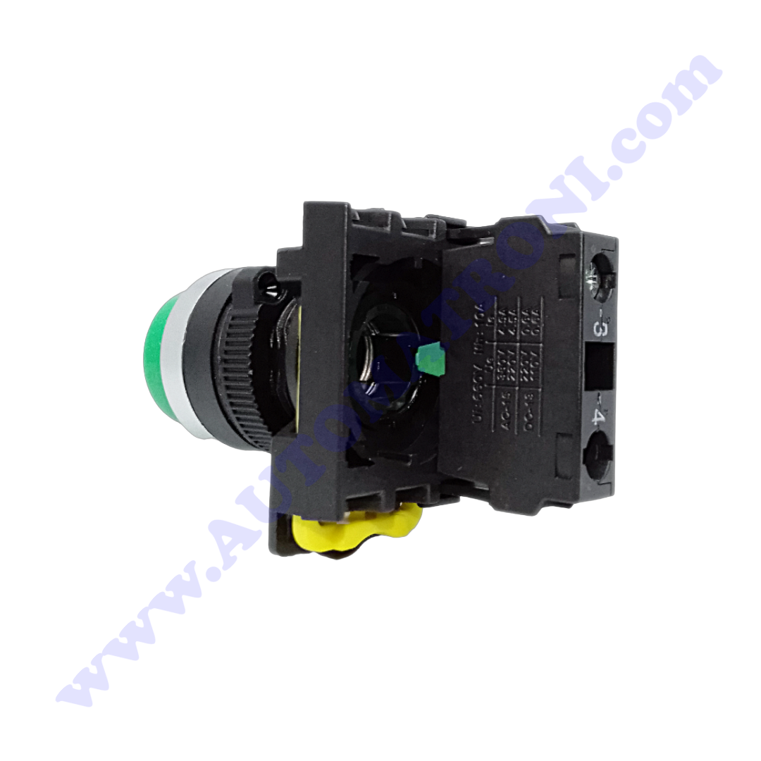 Pulsador plastico saliente 22mm verde 1na bis gqele la115a510h