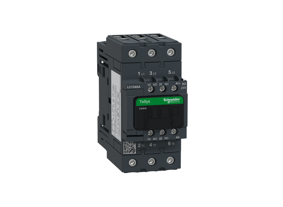Contactor 3 polos con terminales 65a 24vdc schneider lc1d65abd